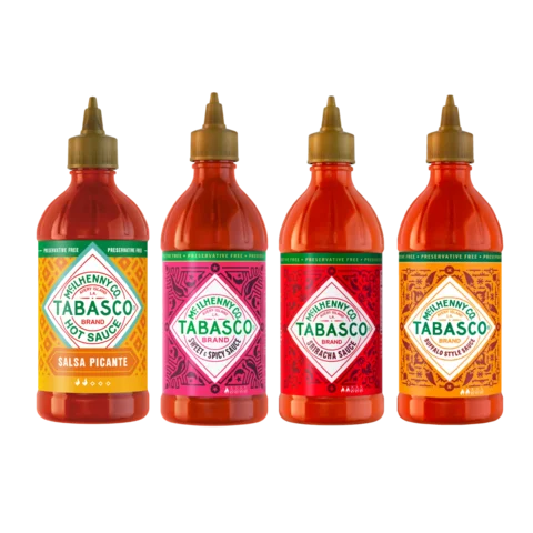 TABASCO® 4er Set Sriracha, Sweet&Spicy, Salsa Picante und Buffalo Sauce ...
